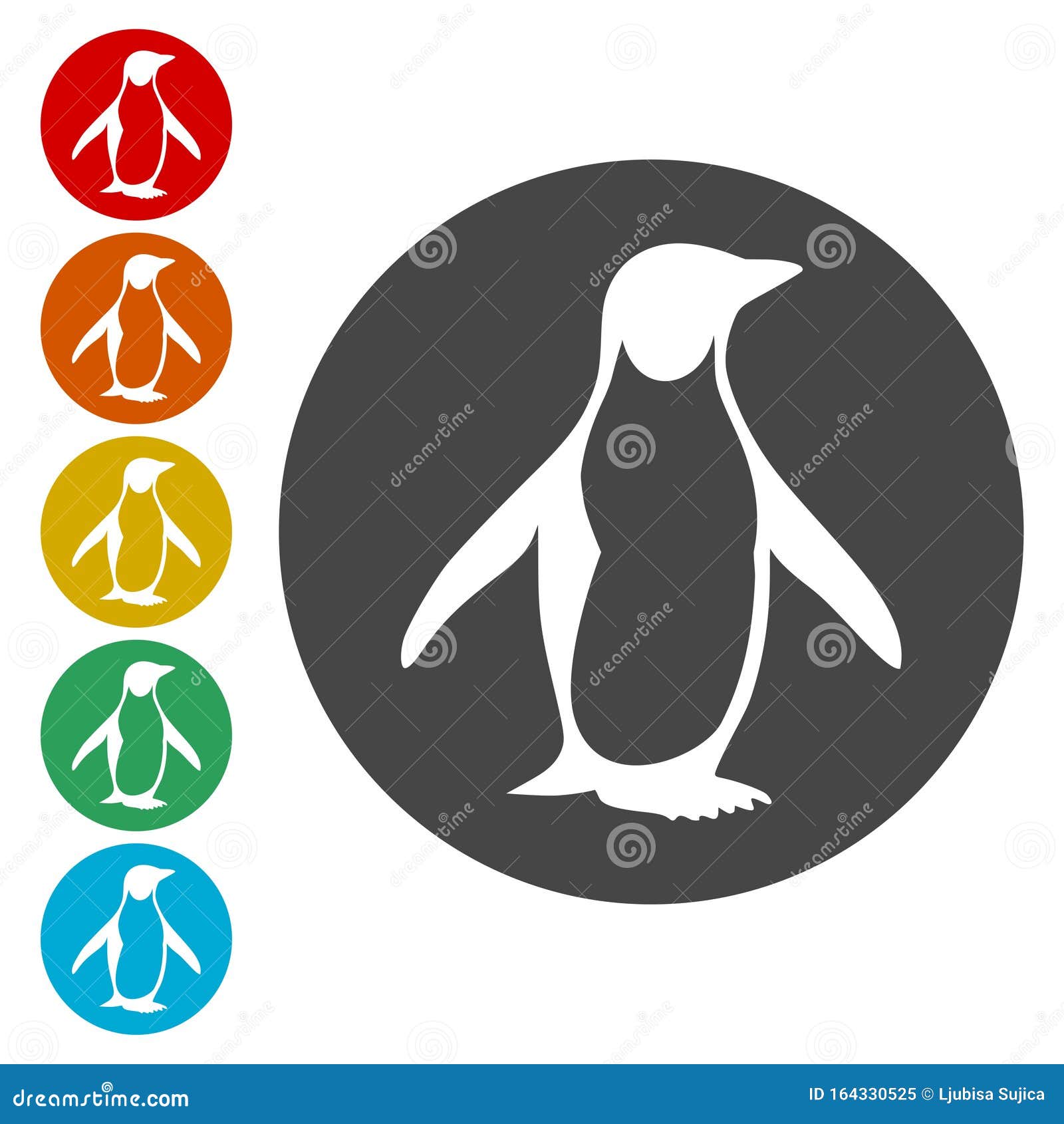 Pinguin Icons Set - Vektor Illustration Vektor Abbildung - Illustration ...