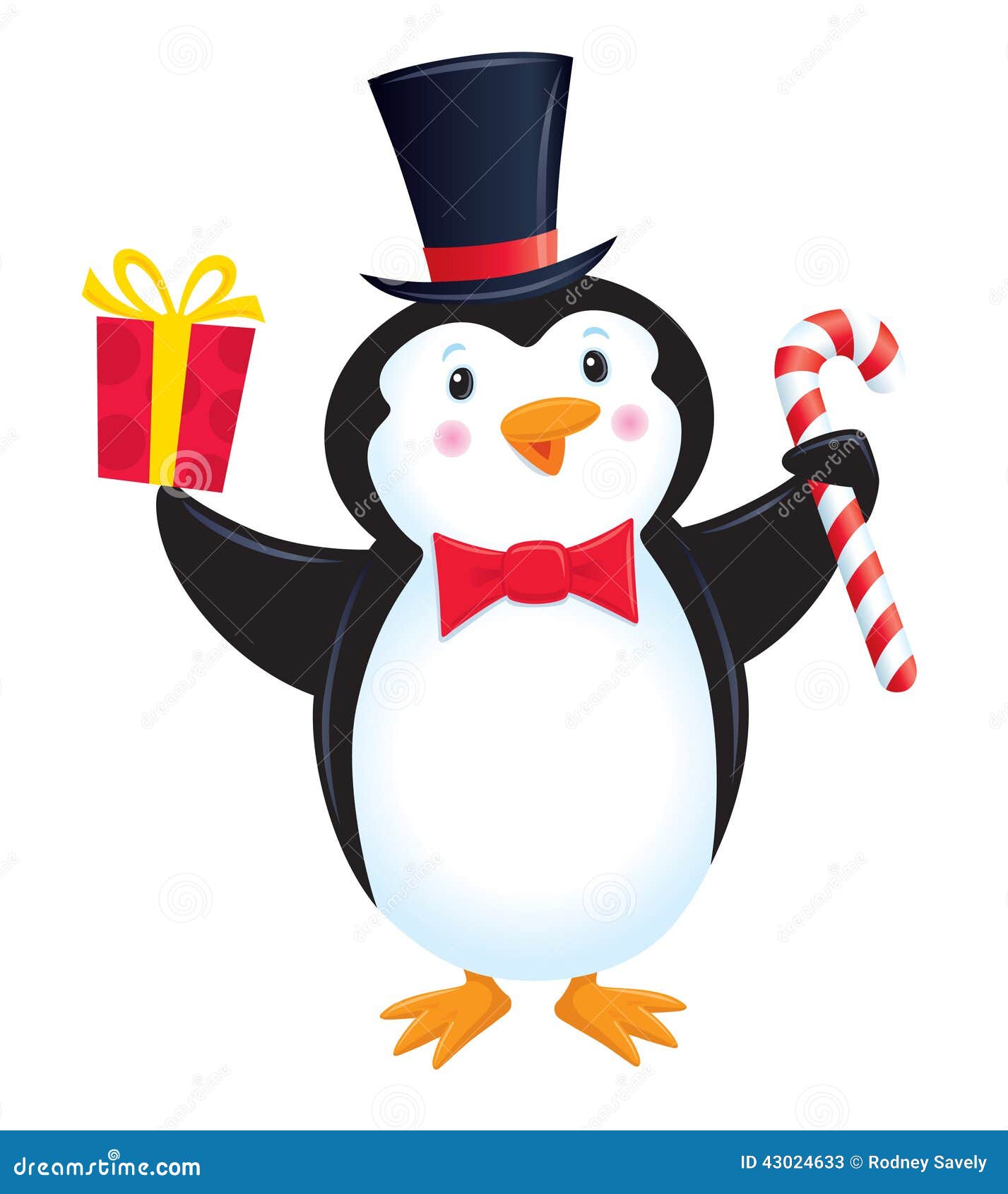 Pinguin Im Zylinder Und in Der Fliege Stock Abbildung - Illustration ...