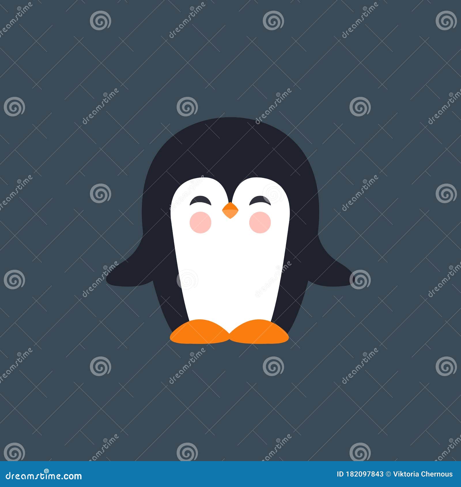 Pinguin vector icon stock illustration. Illustration of cartoon - 182097843