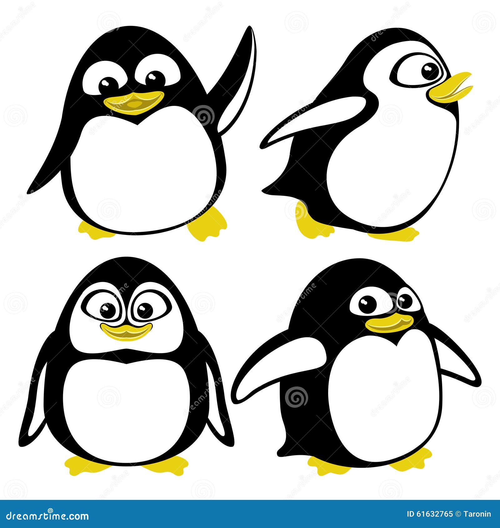 Pinguini su bianco illustrazione vettoriale. Illustrazione di ...