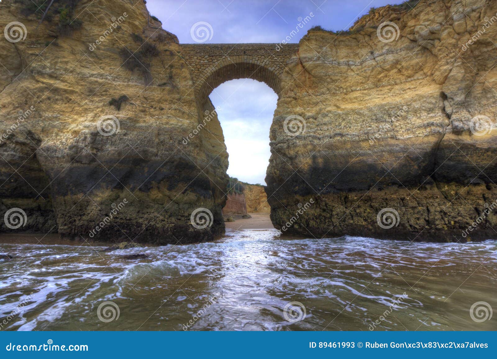 Pinhão beach bridge stock image. Image of cave, blue - 89461993