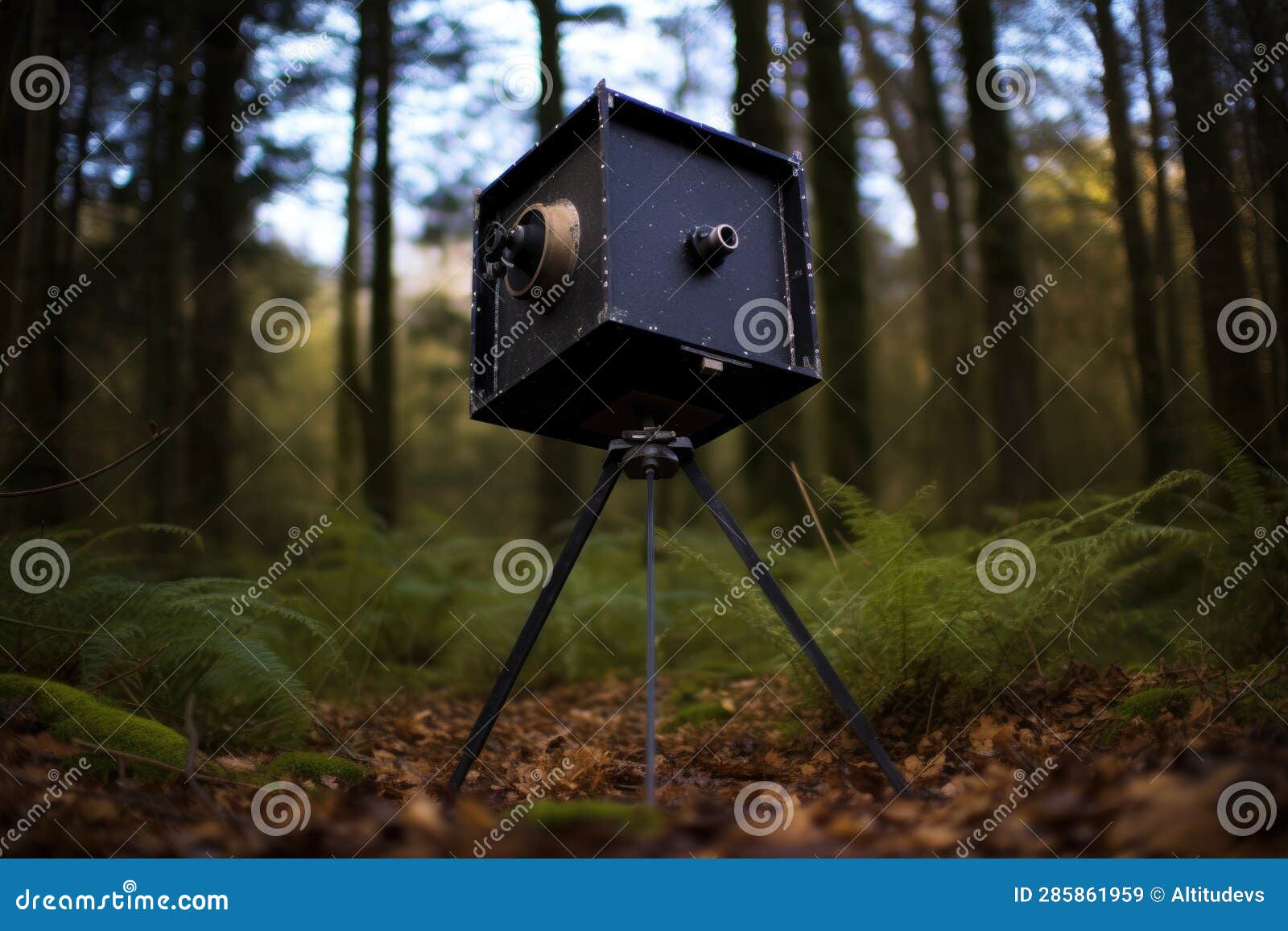 Pinhole Camera Assembled on Tripod in Nature Stock Illustration ...