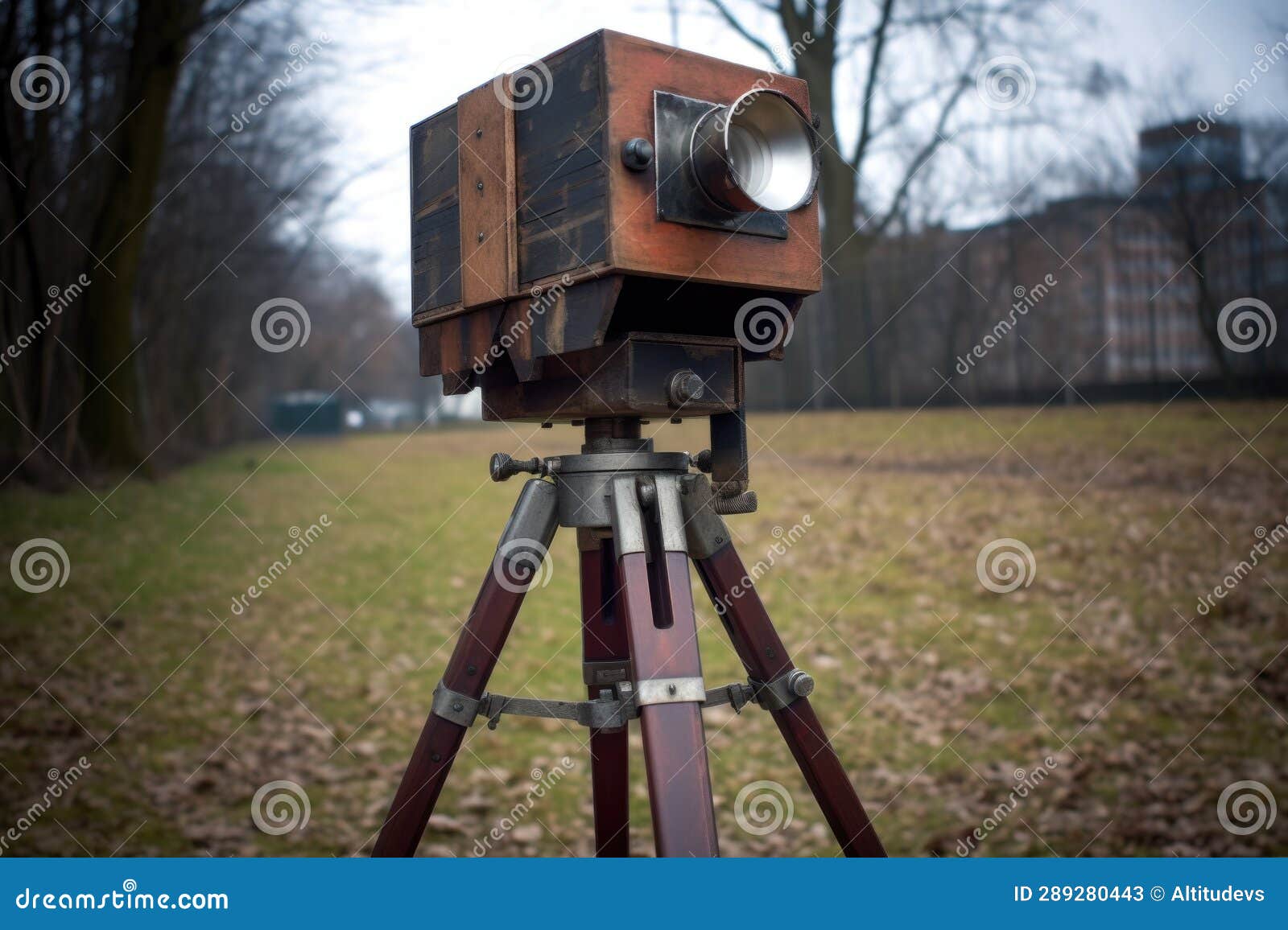 Pinhole Camera with Open Shutter on Tripod Stock Image - Image of ...