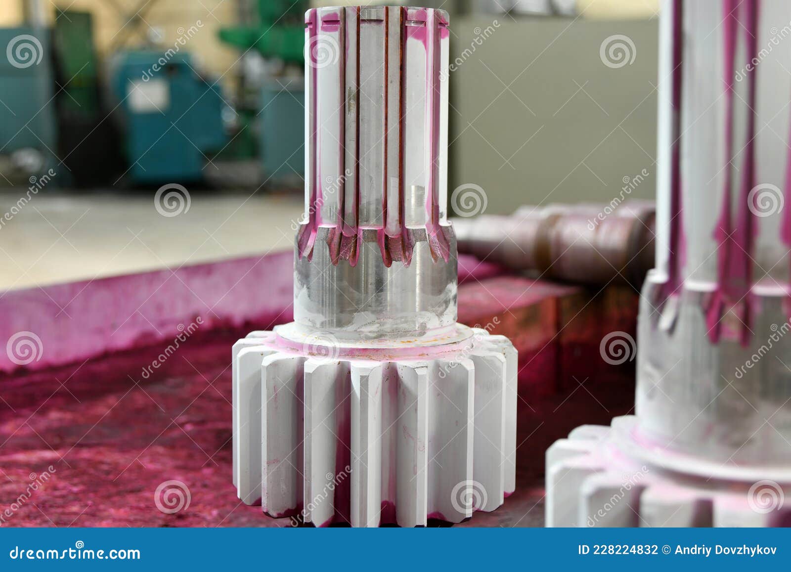 New Pinion Shaft After Fabrication On The Rack Stock Image ...