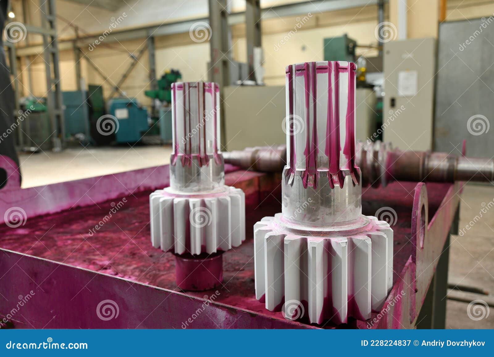 New Pinion Shaft After Fabrication On The Rack Stock Image ...