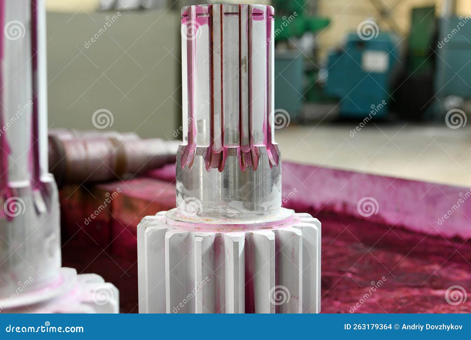 New Pinion Shaft After Fabrication On The Rack Stock Image ...