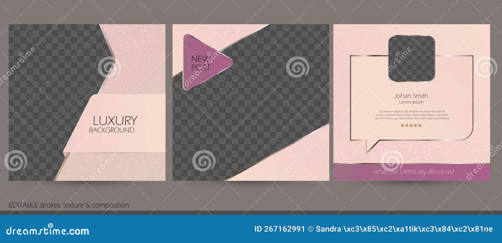 Set of Client Testimonial, Customer Feedback Social Media Post Design ...