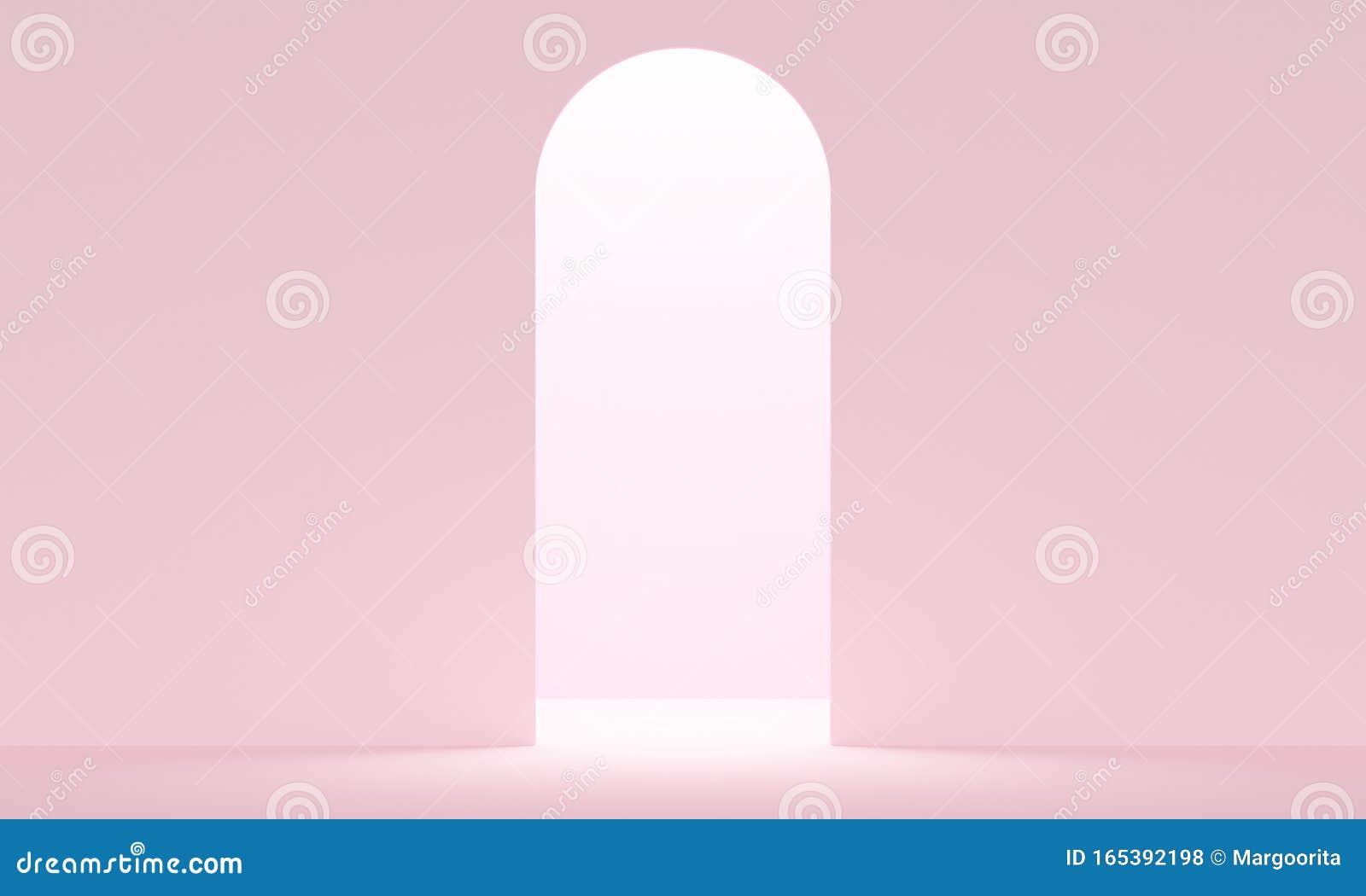 Pink Abstract Background with Arch and Bright Lights. 3d Rendering ...
