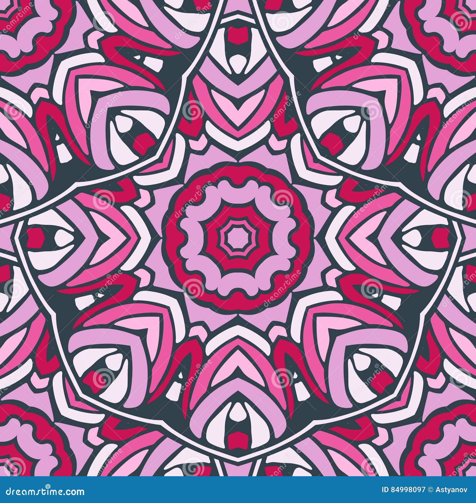 Pink Abstract Floral Vector Pattern Stock Vector - Illustration of ...
