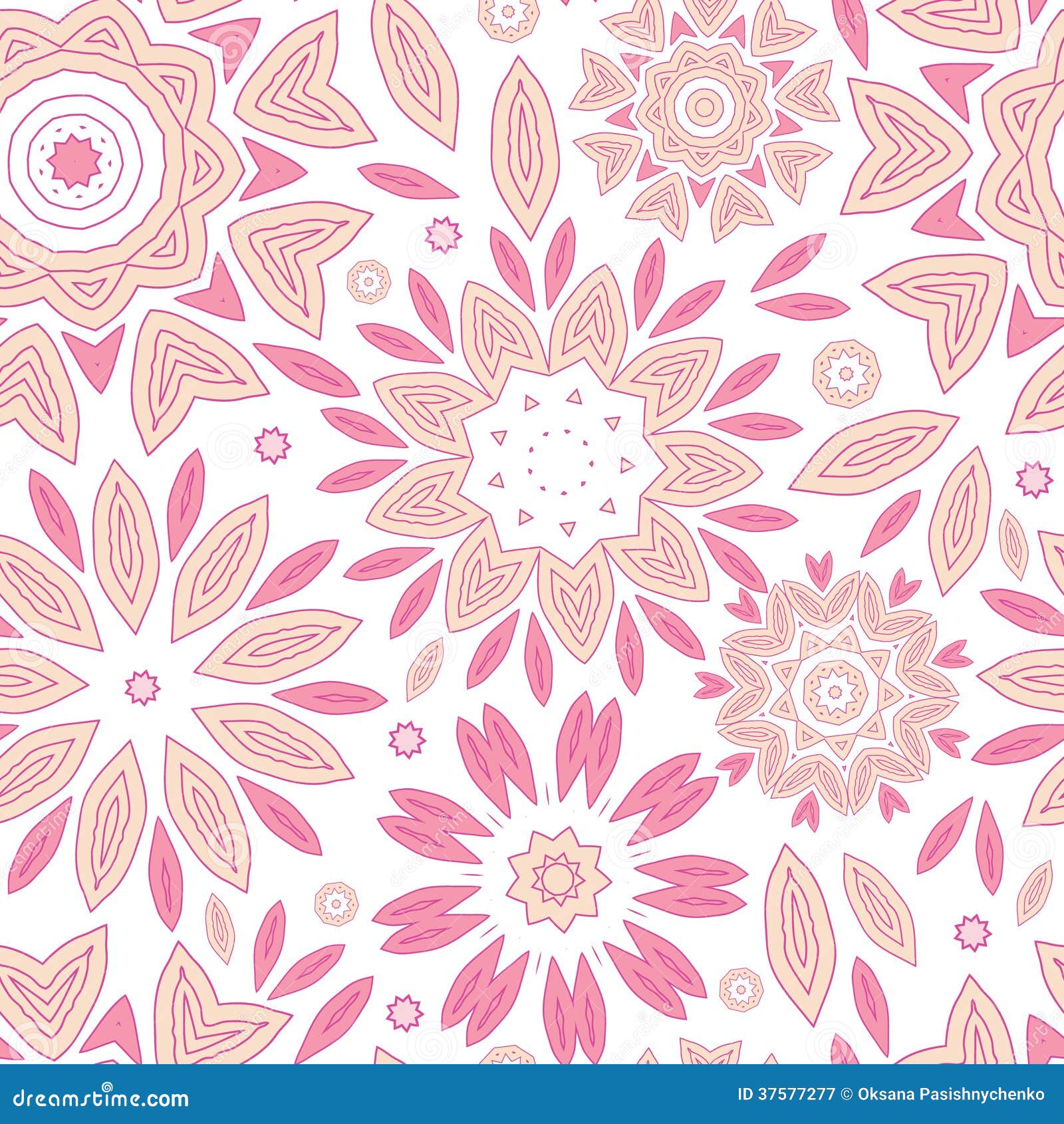 Pink Abstract Flowers Seamless Pattern Background Stock Vector ...