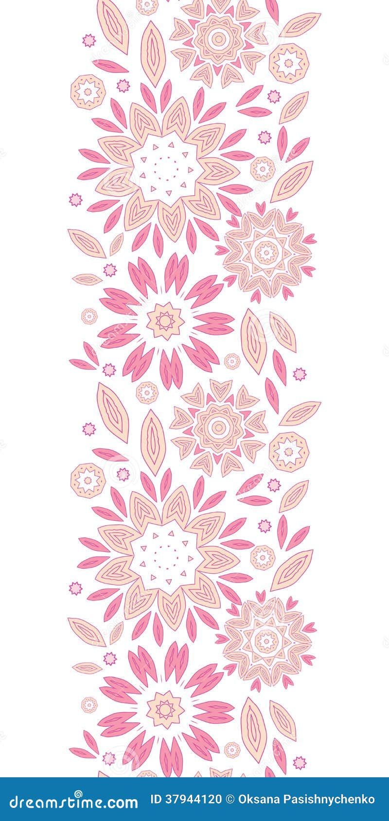 Pink Abstract Flowers Vertical Seamless Pattern Stock Vector ...