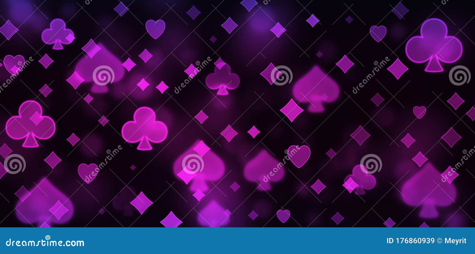 Pink Abstract Poker Bokeh Pattern of Playing Card Symbols Stock ...