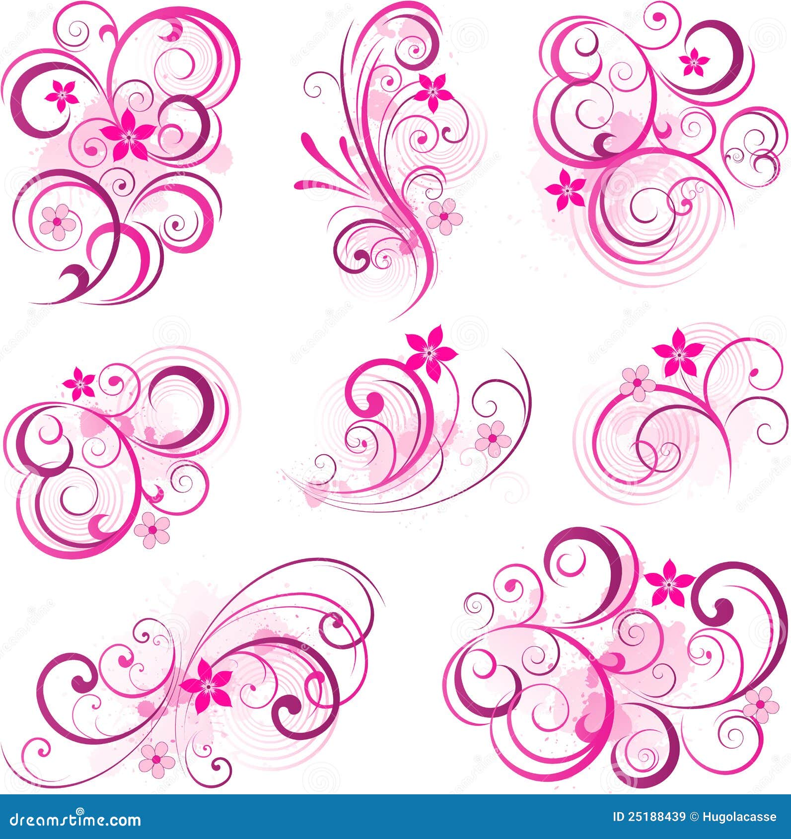 Fancy Pink Scroll Design