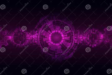 Pink Abstract Technological Background with Various Technological ...