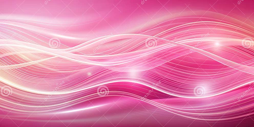 Pink Abstract Waves Glowing Lines and Curving Shapes Stock Illustration ...