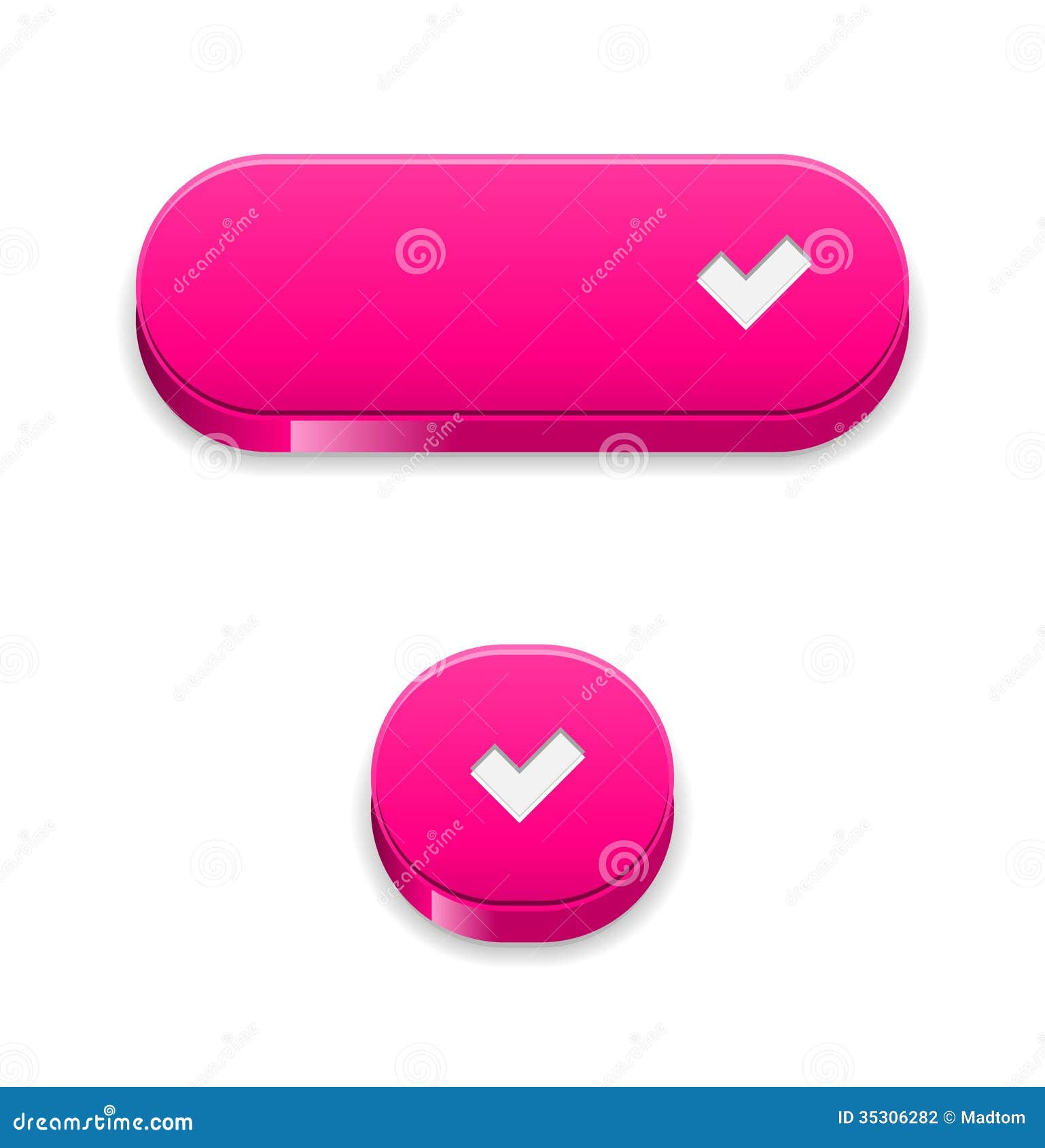 The pink accept buttons stock vector. Illustration of blank - 35306282