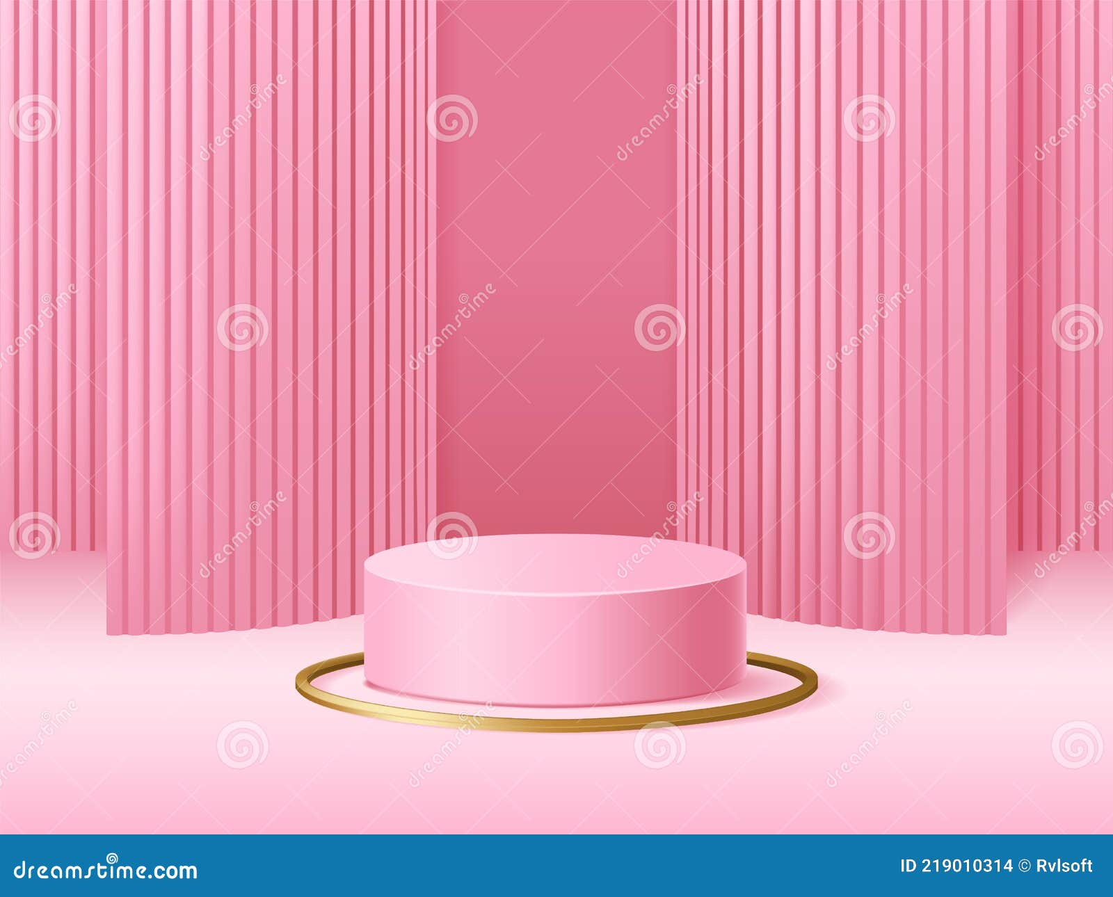 Pink Advertisement 3D Prodium with Abstract Background, Realistic ...