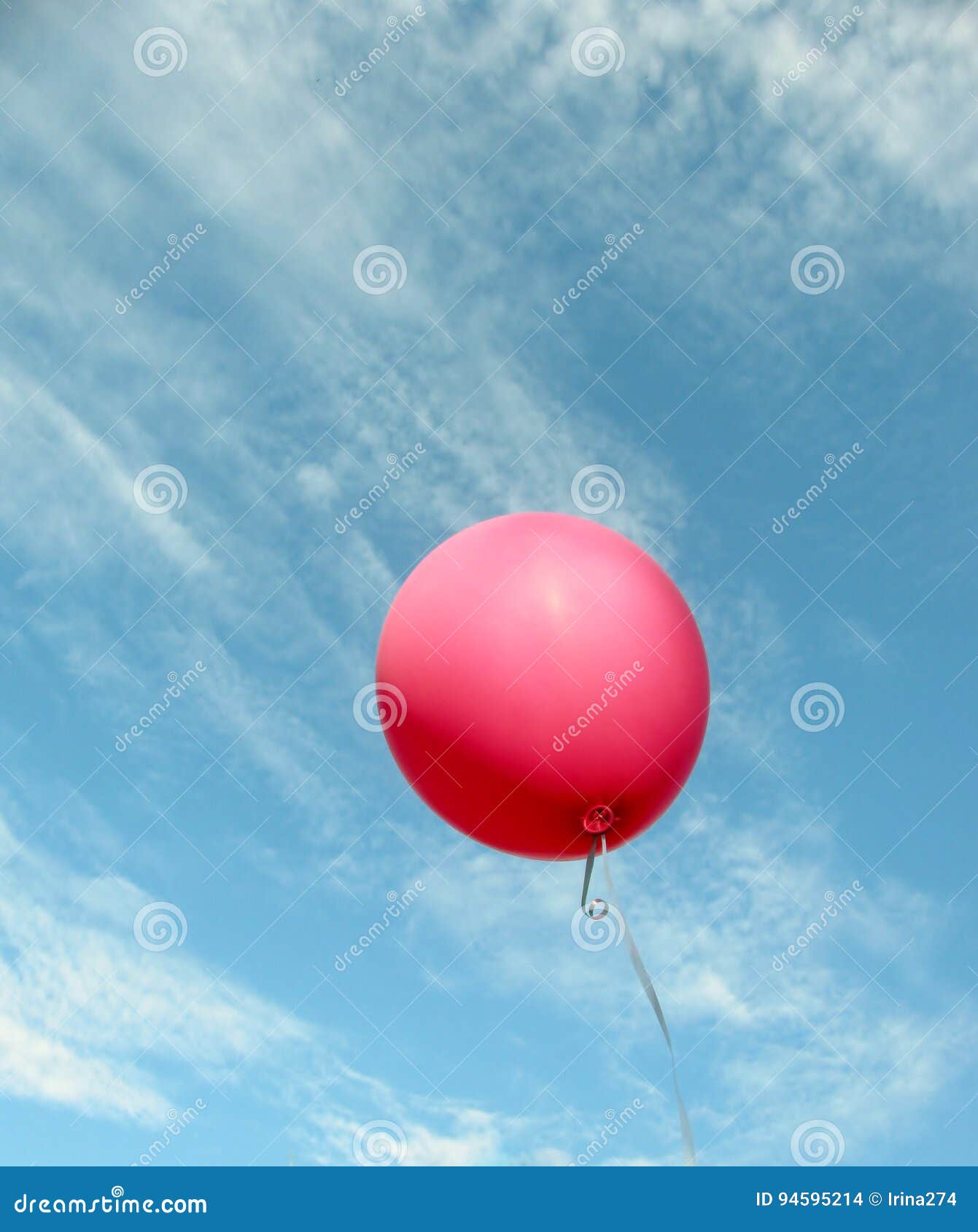 Pink Air Balloon in the Blue Sky Stock Photo - Image of flying ...