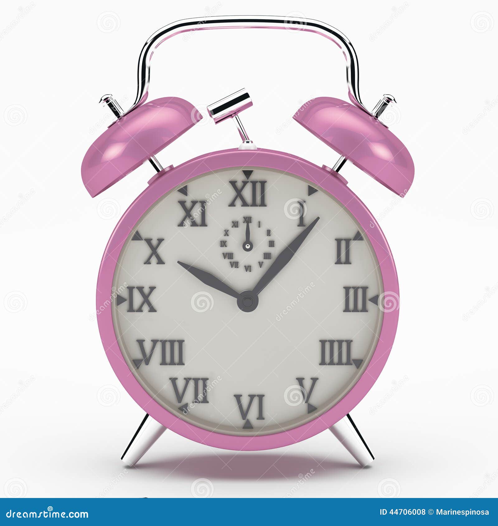 Pink alarm clock stock illustration. Illustration of hurry - 44706008