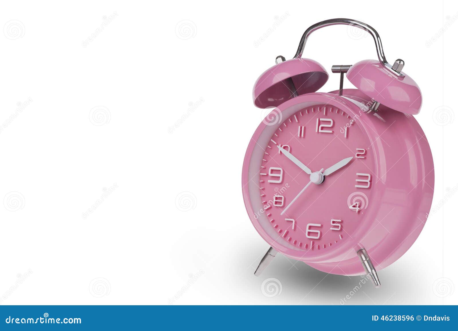 Pink Alarm Clock With The Hands At 10 And 2 Am Or Pm Isolated On A ... Pink Alarm Clock With The Hands At 10 And 2 Am Or Pm Isolated On A ...