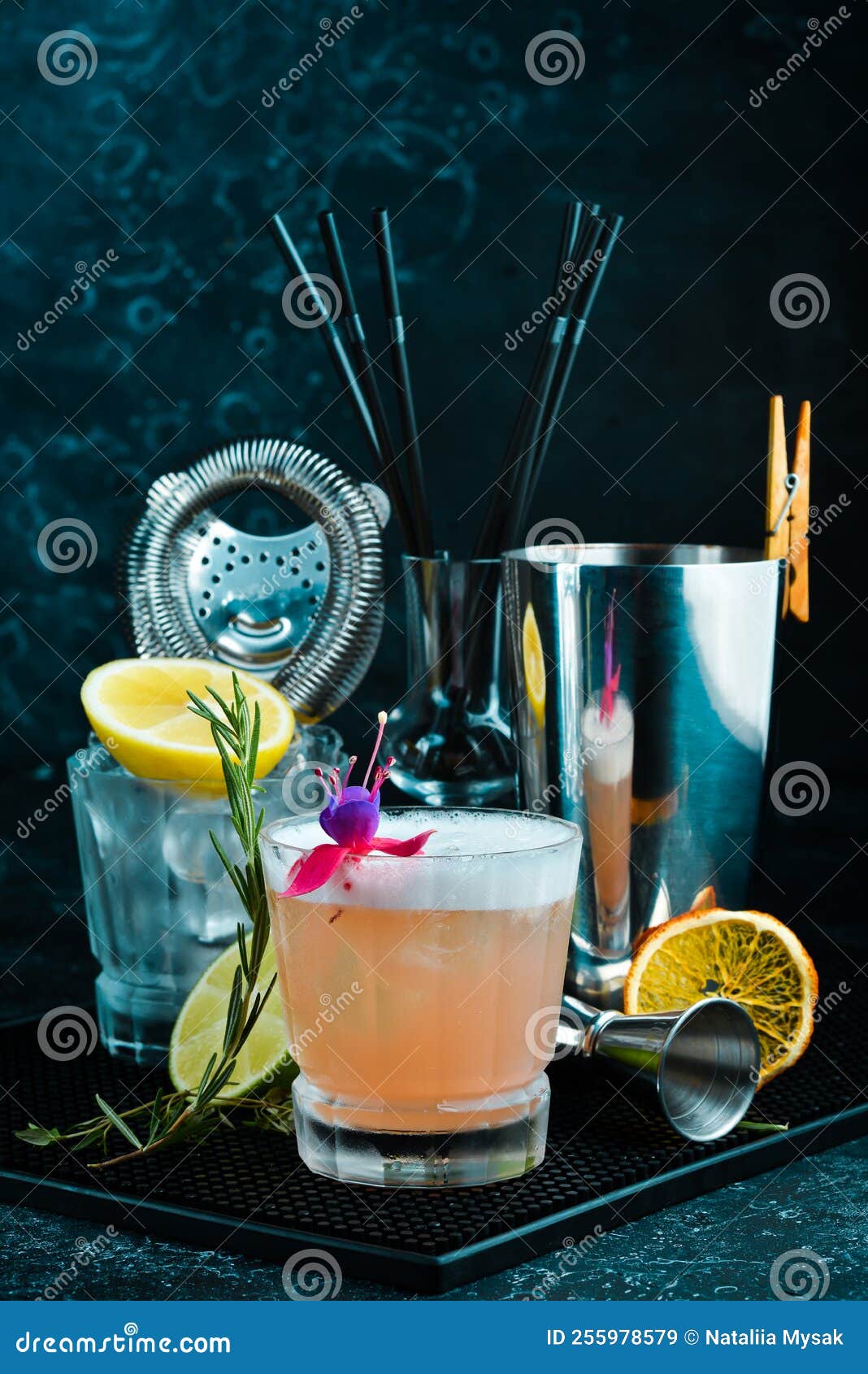 Pink alcoholic cocktail. stock image. Image of fruit - 255978579
