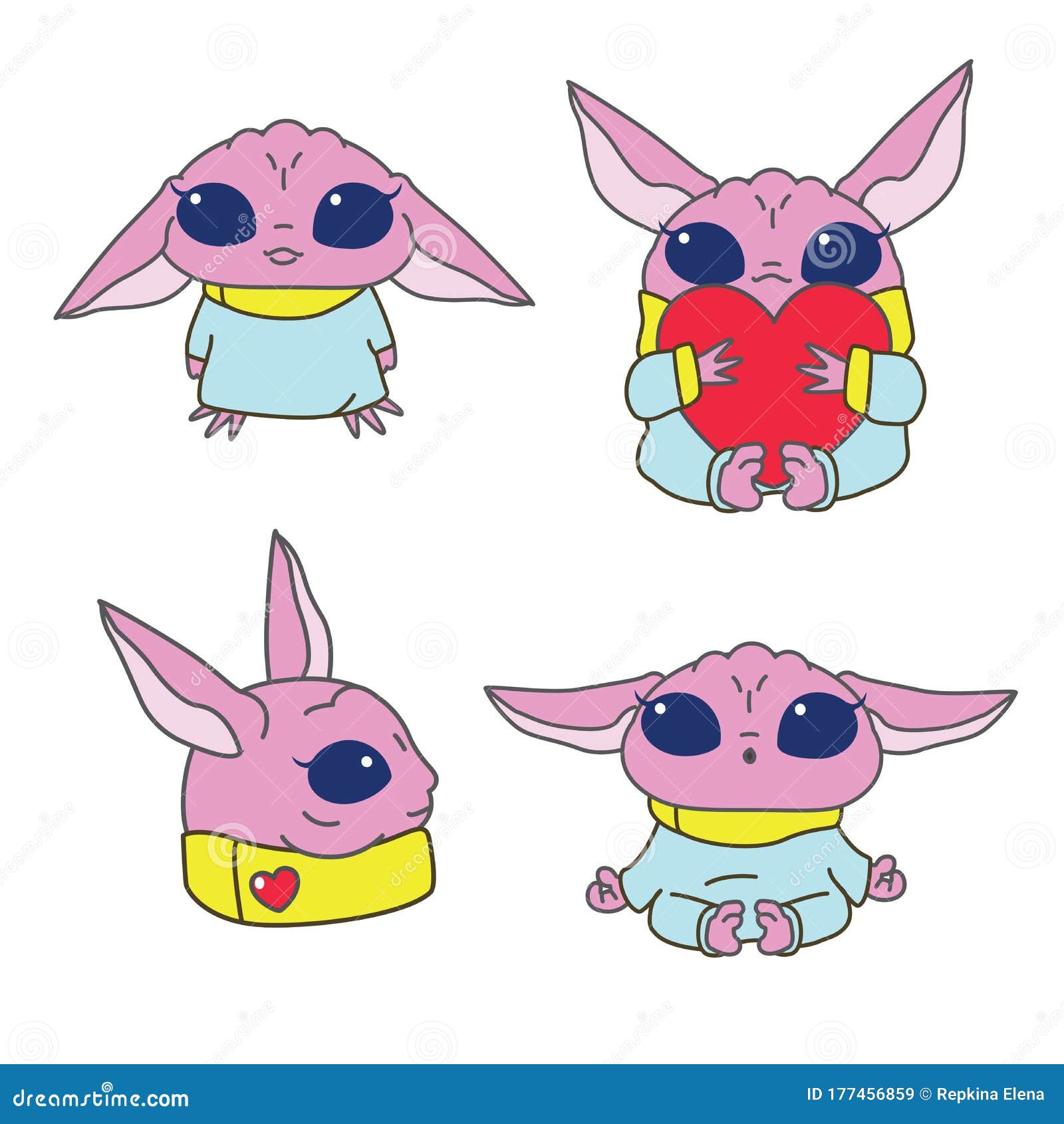 Pink Alien Character Illustrations Stock Vector - Illustration of kids ...