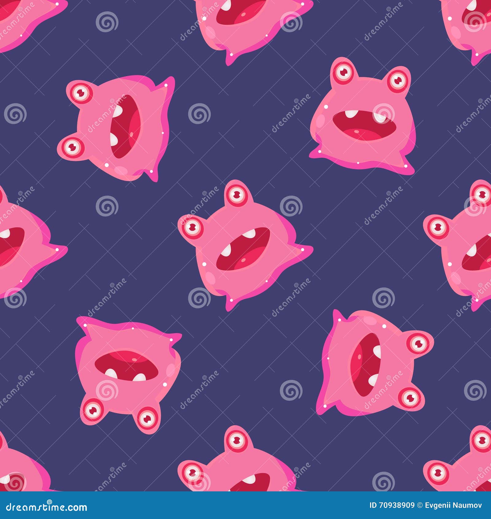 Pink Alien Seamless Pattern Stock Vector - Illustration of fantastic ...