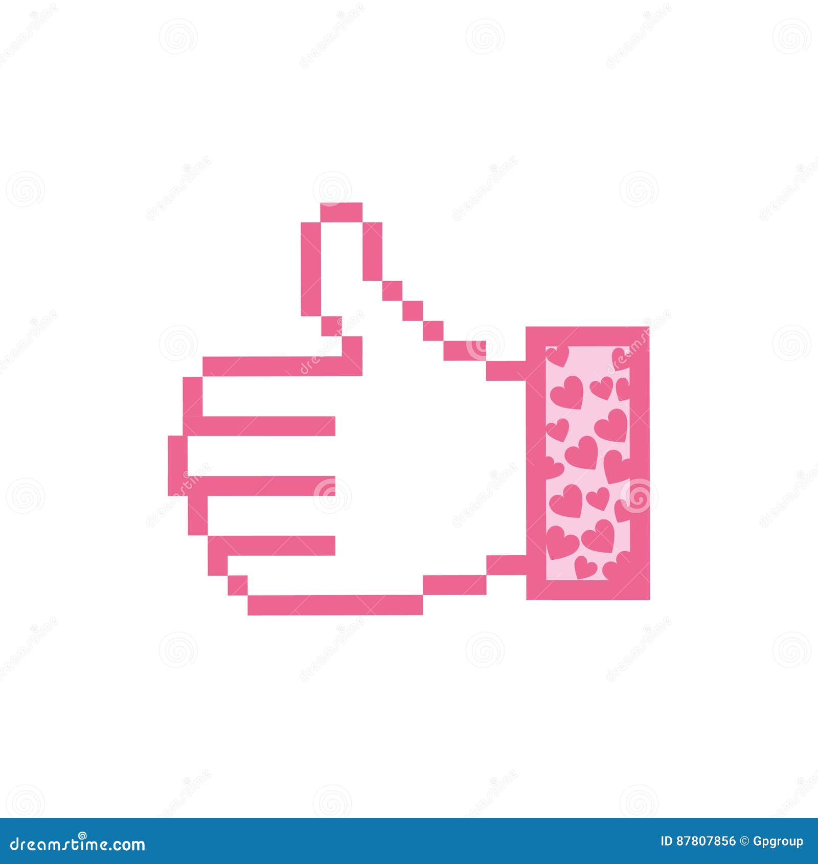 Pink all good hand icon stock illustration. Illustration of oily - 87807856
