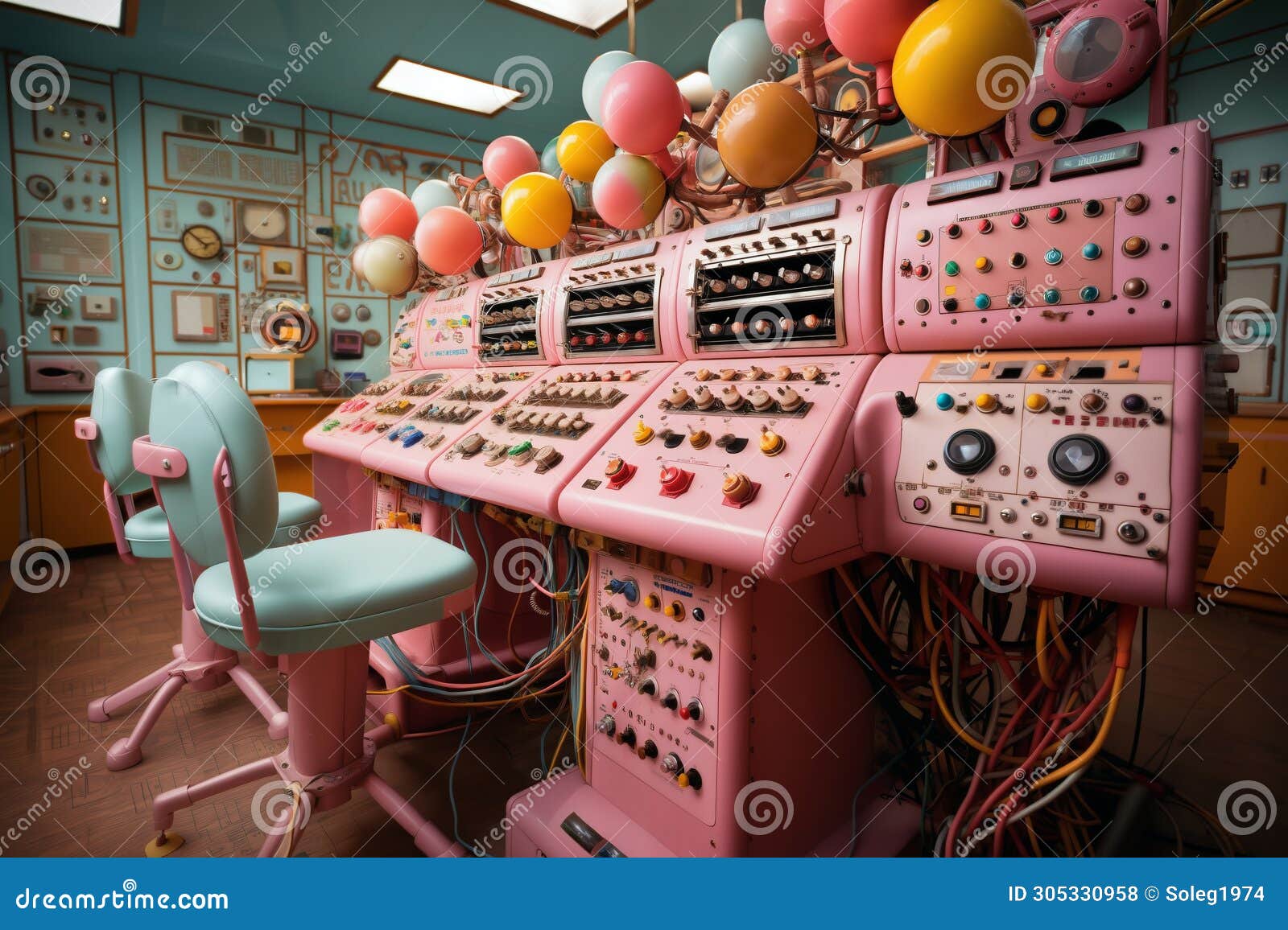 Pink Analog Control Panel in the Command Center, Devices for Industrial ...