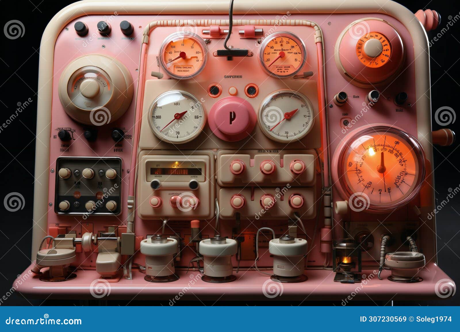 Pink Analog Control Panel in the Command Center, Devices for Industrial ...