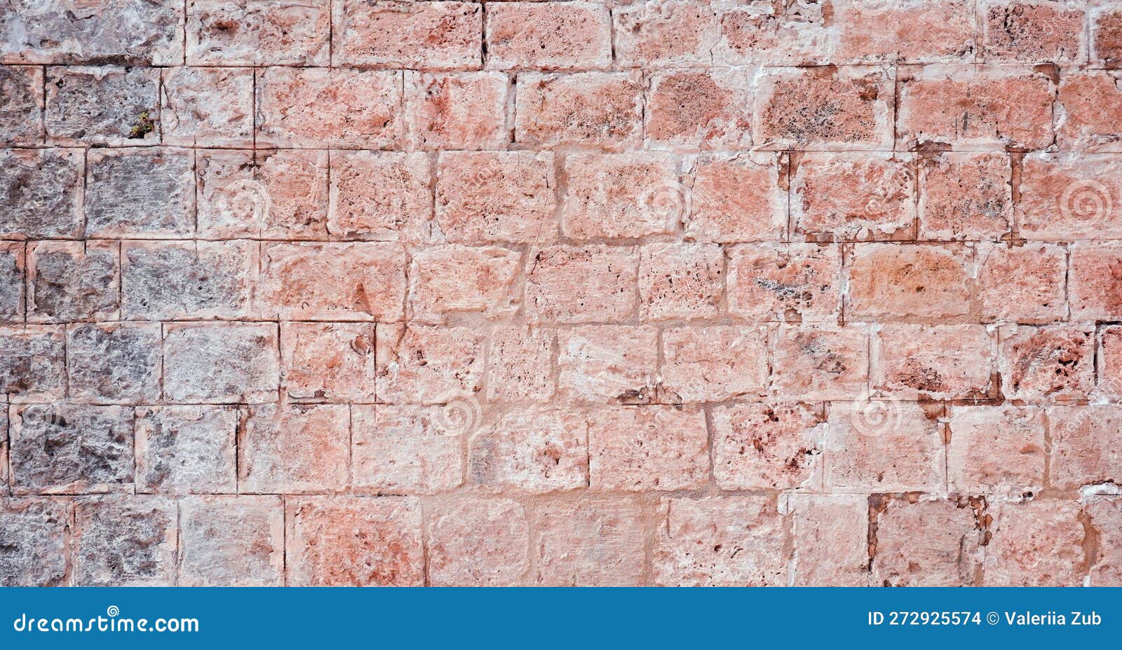 Pink Ancient Stone Concrete Wall Background Old Obsolete Brickwork ...