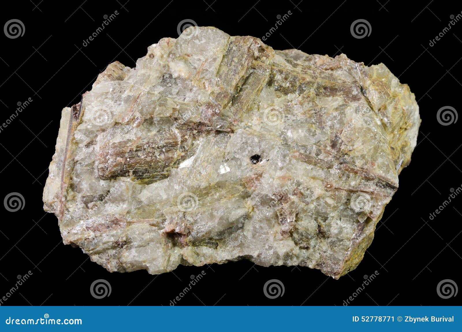 Pink Andalusite Crystal in Quartz Stock Image - Image of detail ...