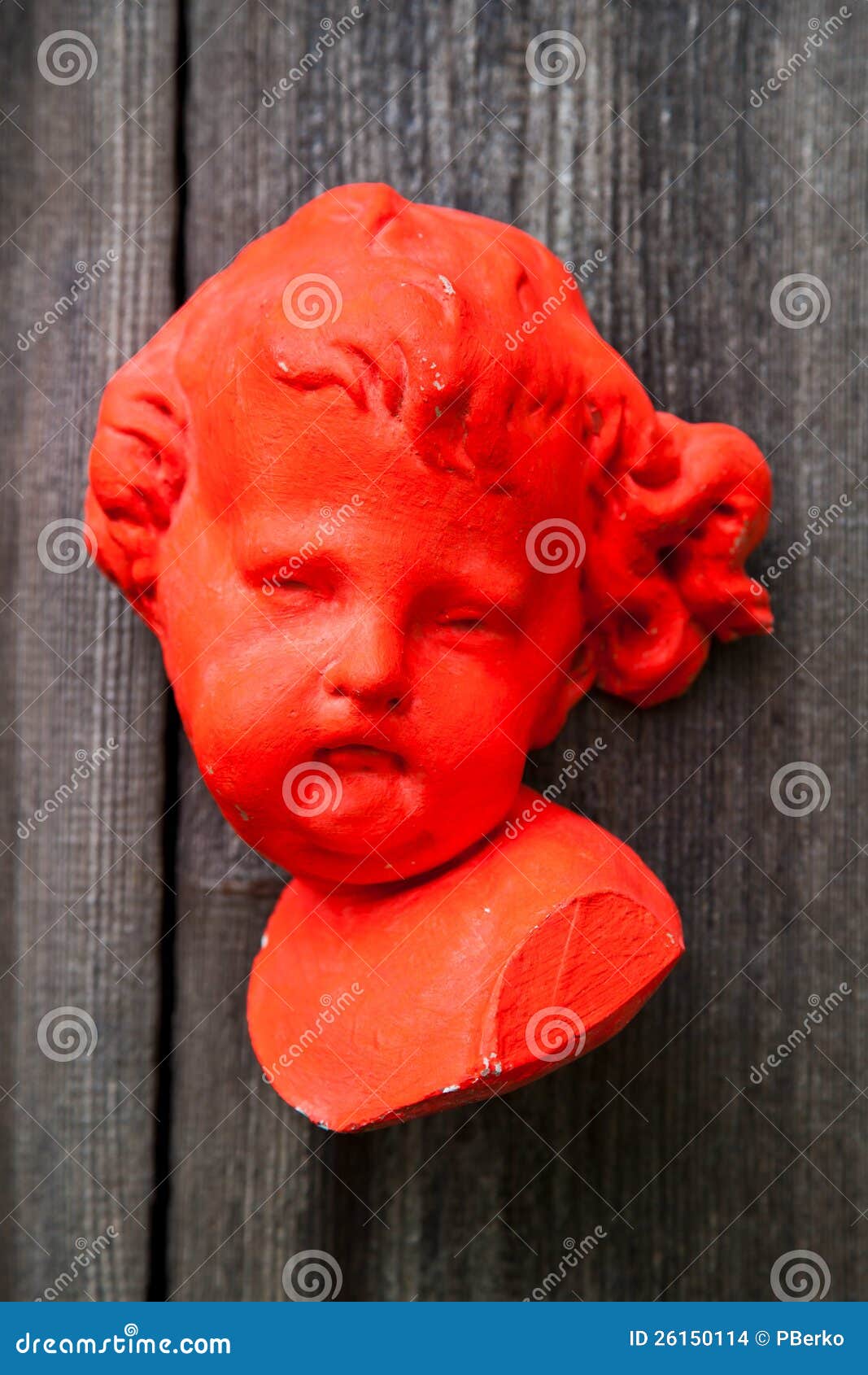 Pink angel face, sculpture stock photo. Image of wood - 26150114