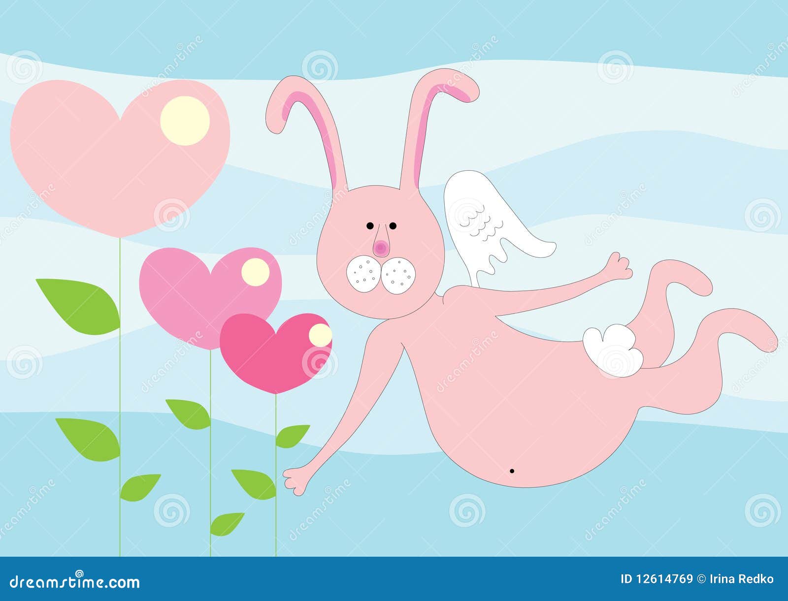 Pink angel rabbit stock illustration. Illustration of blye - 12614769
