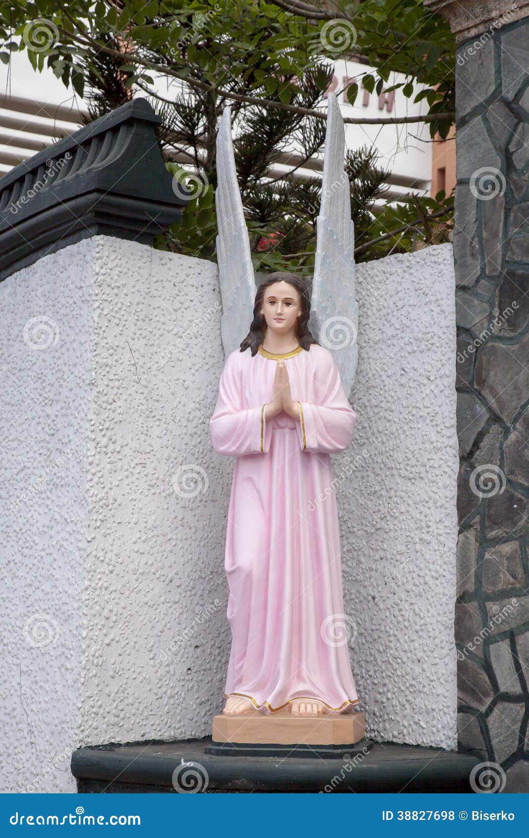 Pink angel stock photo. Image of facade, classic, figure - 38827698