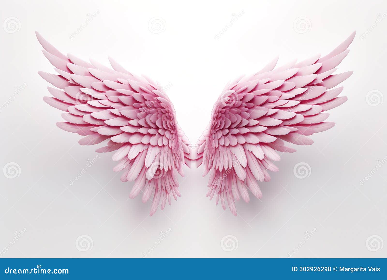 Pink Angel Wings Isolated on White Background Stock Illustration ...
