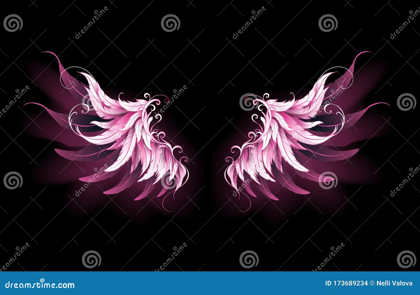 Pink Angel Archangel With Heart And Rays Of Light Like Love, Peace And ...