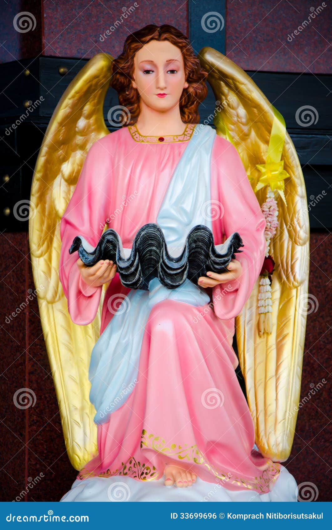 Pink angle statue. stock photo. Image of gold, heavenly - 33699696