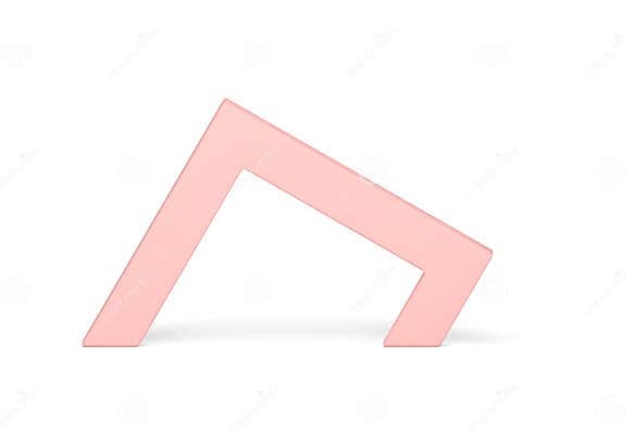 Pink Angular Corner Arch Abstract Basic Foundation Geometric 3d Element ...