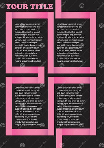 Pink Angular Divider on Black Background Page Layout Design Stock ...