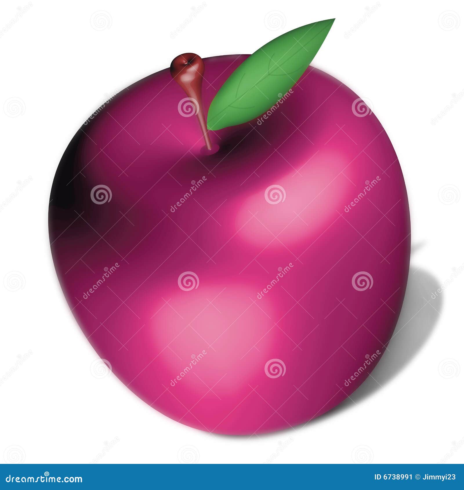 Pink apple stock illustration. Illustration of apple, natural - 6738991