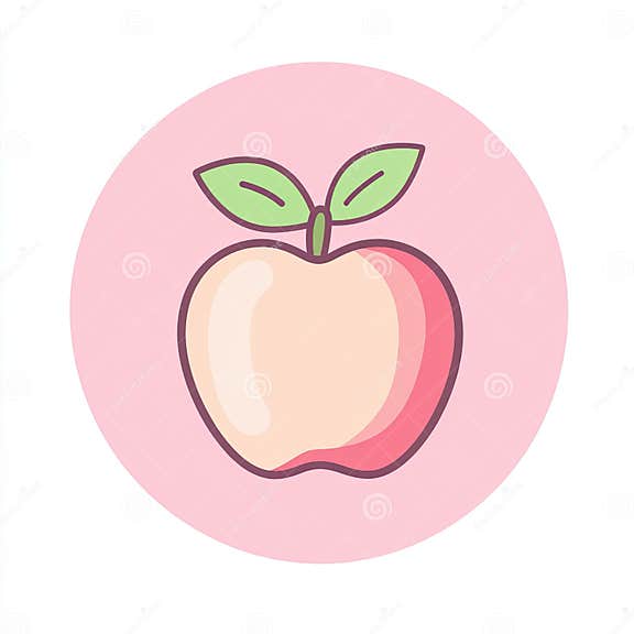 Pink Apple Icon stock illustration. Illustration of cartoon - 353265520