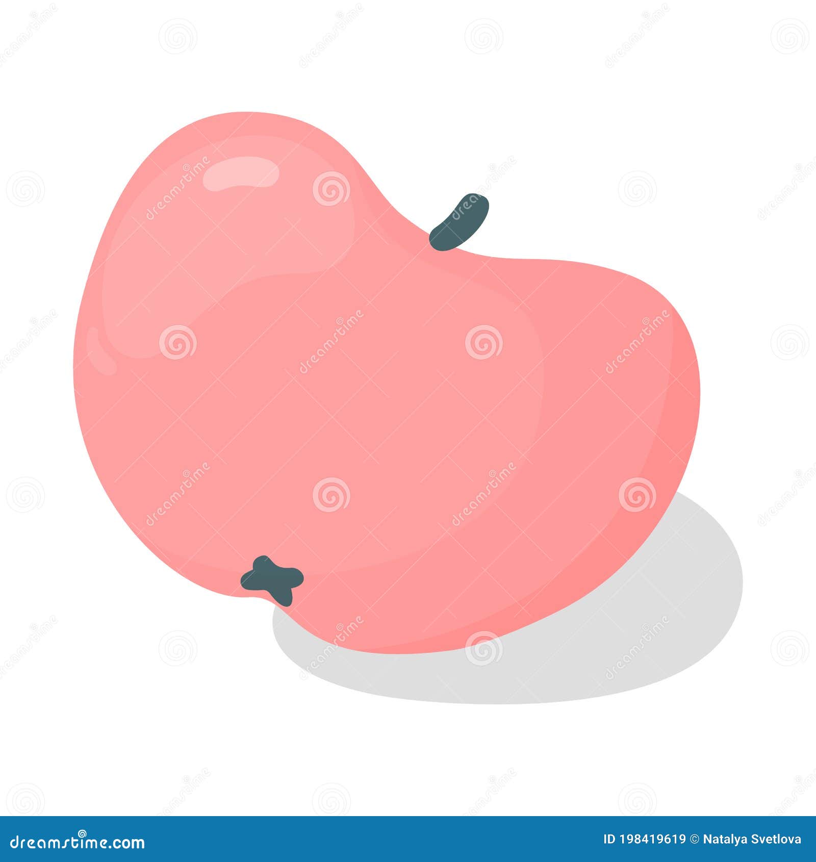 Pink Apple Vector Illustration in Cartoon Style Stock Vector ...
