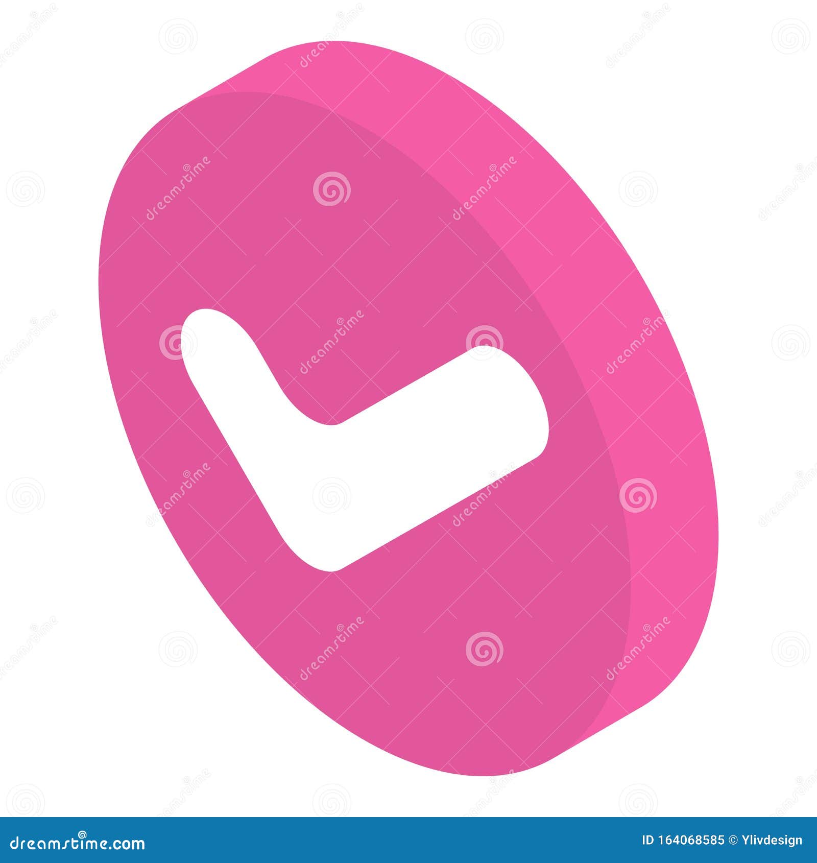 Pink Approved Sign Icon, Isometric Style Stock Vector - Illustration of ...