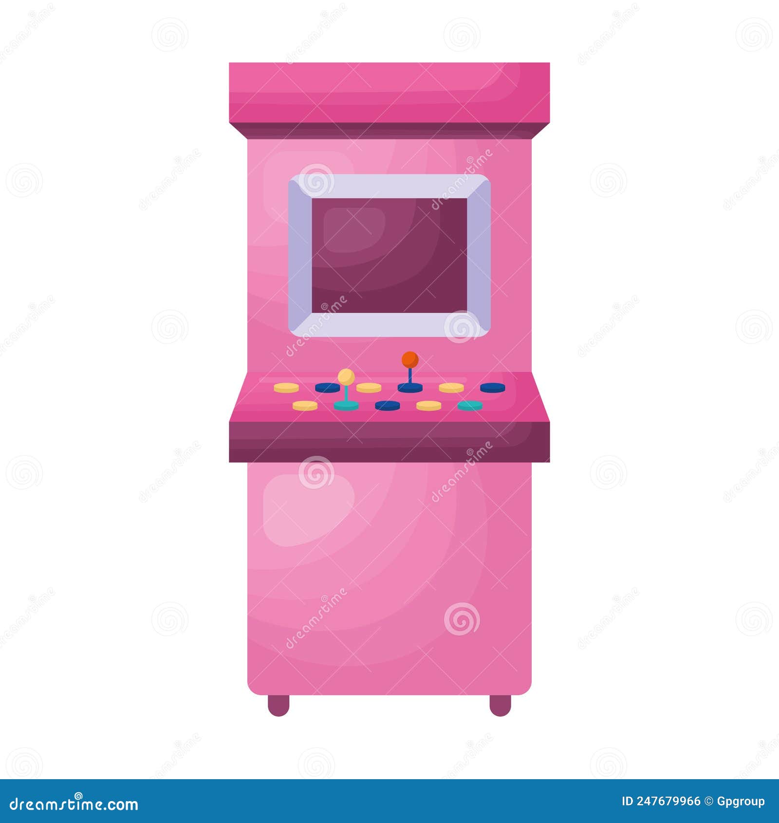 Pink arcade machine stock illustration. Illustration of video - 247679966