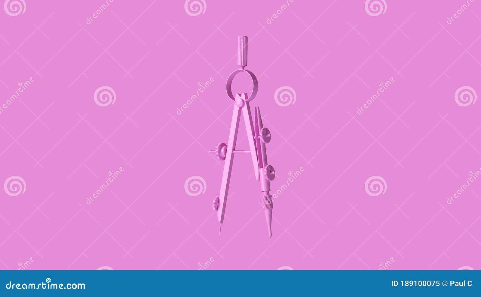 Pink Architects Compass Drawing Tool Stock Illustration - Illustration ...