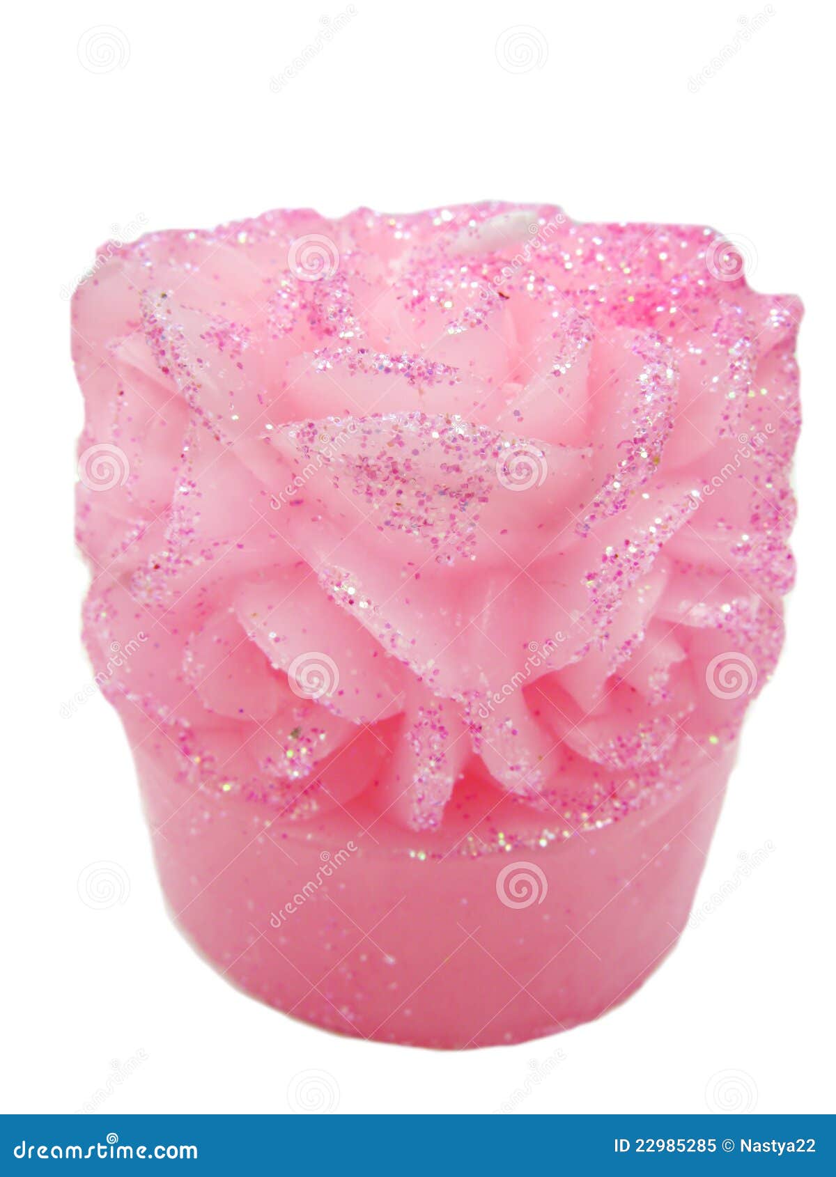 Pink Aroma Candle Rose Flower Shape Stock Image - Image of gift ...
