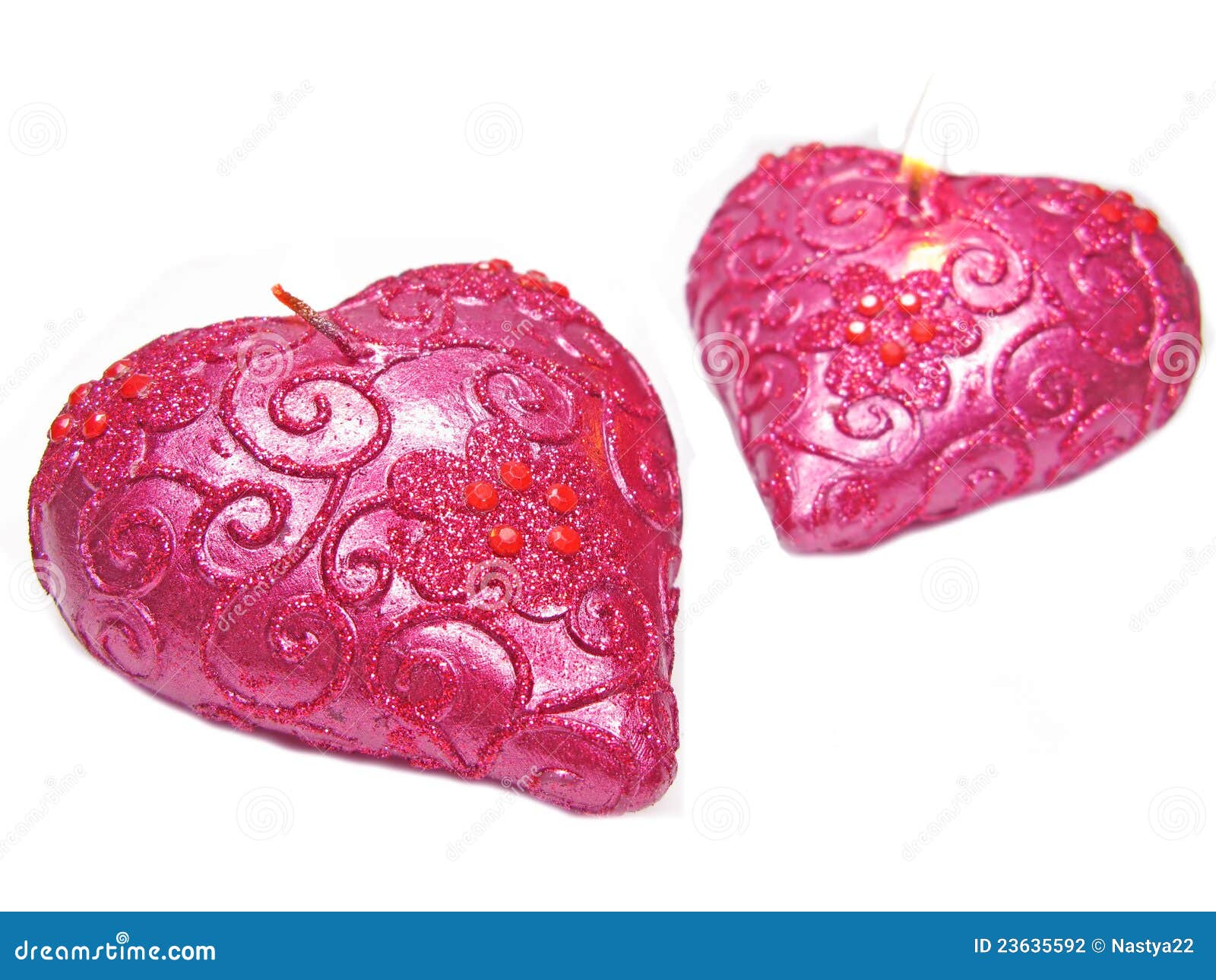 Pink Aroma Scented Candles Set Heart Shape Stock Photo - Image of ...