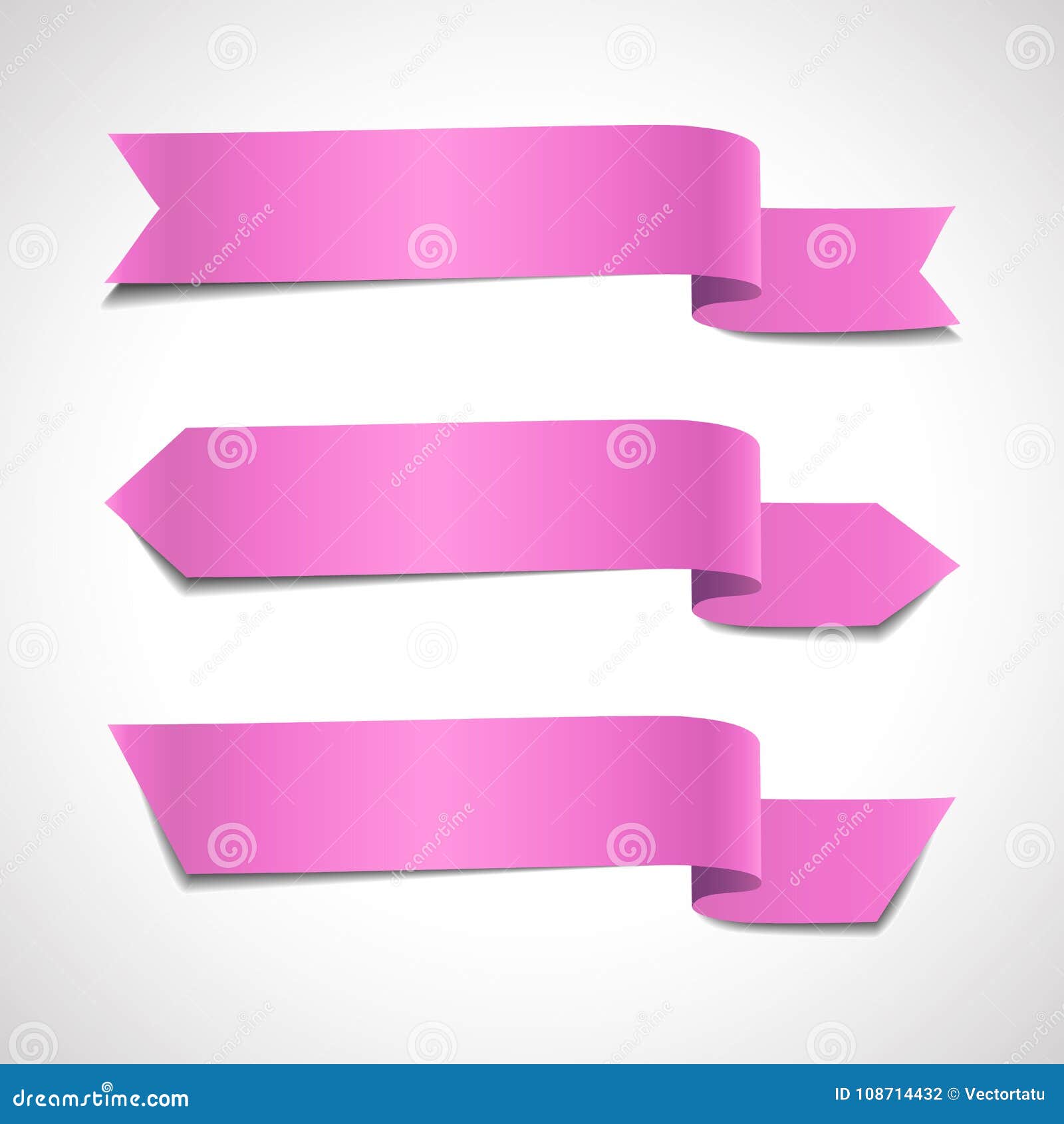 Pink arrow banners set stock vector. Illustration of infographic ...