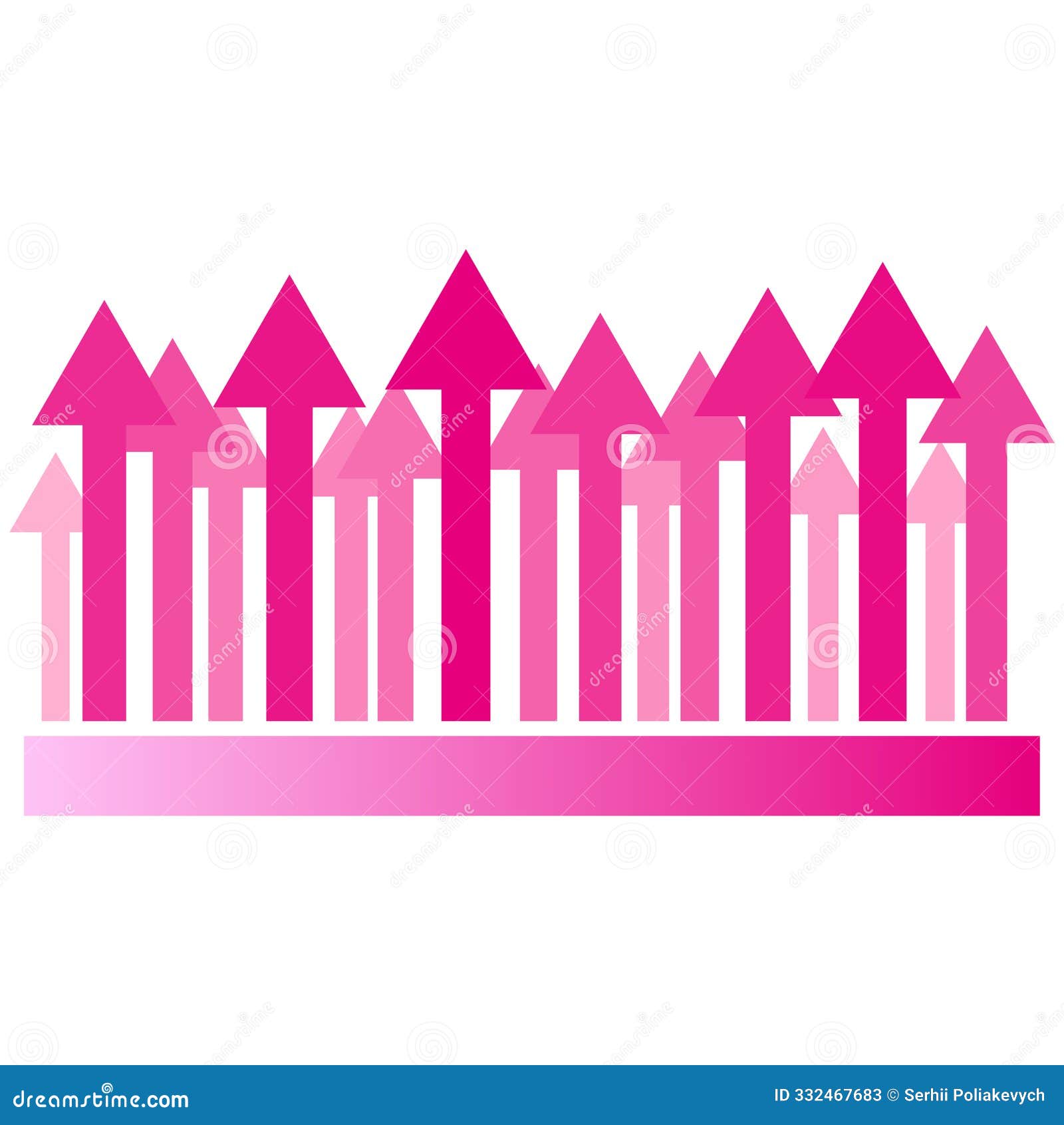 Pink Arrows Illustration. Upward Trend Graphic. Gradient Vector Design ...